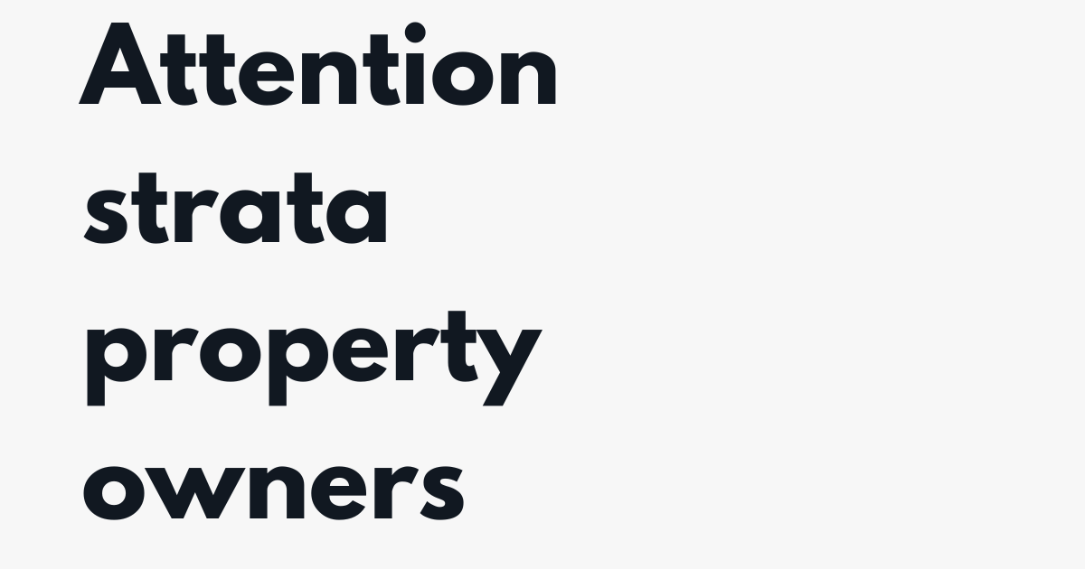 What every strata property owner should know | Sproal